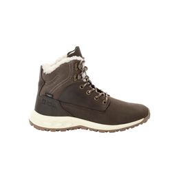 Ankleboots Jack Wolfskin "QUEENSTOWN CITY TEXAPORE MID W", Damen, Gr. UK 7,5 - EU 41, Normalschaft, braun (cold, coffee), Obermaterial: Leder. Obermaterial 2: Synthetik. Futter: Polyester, Schuhe Ankleboots