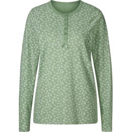 w&auml;schepur Damen Schlafanzug mit Bl&auml;tterprint eucalyptus-ecru-bedruckt Gr&ouml;&szlig;e 48/50