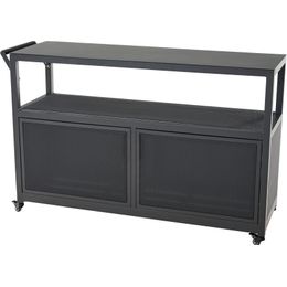 Servierwagen siena GARDEN "PALMA gro&szlig;", anthrazit, B:45cm H:90cm T:137cm, Aluminium, Polyester, Rollwagen, Servierwagen, Aluminiumrahmen, Ranotex Bezug dunkelgrau