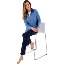 feel good Damen Hausanzug mittelblau-marine Gr&ouml;&szlig;e 44/46