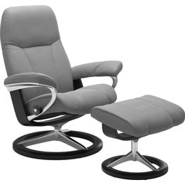 Relaxsessel stressless "Consul", grau (wild dove batick), B:78cm H:97cm T:70cm, Leder BATICK: BATICK ist ein leicht korrigiertes, durchgef&auml;rbtes und genarbtes M&ouml;belleder, bei dem die meisten Unebenheiten und Spuren in der Regel entfernt wurden.;Leder PALOMA: PALOMA ist ein durchgef&auml;rbtes Semianilin-M&ouml;belleder mit nat&uuml;rlicher Narbung.;ROHLEDER Stoff Q2 FARON: Ein fester zuverl&auml;ssiger Boucl&eacute; mit ein
