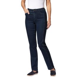 CR&Eacute;ATION L Damen Jeans mit bestickter Seitennaht dark blue Gr&ouml;&szlig;e 36
