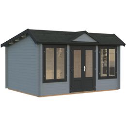 Gartenhaus Palmako "Claudia Pent", hellgrau, anthrazit, Fu&szlig;boden im Gartenhaus, ohne Dacheindeckung, Massivholz, Gartenh&auml;user, Gartenhaus, verschiedene Farben