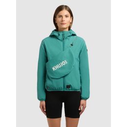 Blouson Khujo "SHELLY2", Damen, Gr. L, north sea teal, Web, 100% Nylon, regular fit h&uuml;ftlang, eingesetzt elastischer Bund mit Gummizug, Jacken Blouson