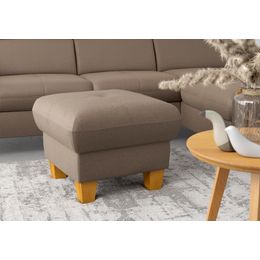 Polsterhocker Home Affaire "Lindgren", braun (nuss), B:61cm H:46cm T:61cm, 100% Polyester, Hocker, Polsterhocker, mit Stauraum