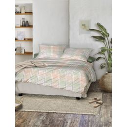 Bettw&auml;sche Irisette "Easy 8715", multi, B/L: 135cm x 200cm, 1 Stk., 1 Stk., Seersucker, B/L: 80cm x 80cm, 2, Seersucker, Obermaterial: 100% Baumwolle, Bettw&auml;sche, Bettw&auml;sche, k&uuml;hlend und atmungsaktiv, pflegeleicht und b&uuml;gelfrei