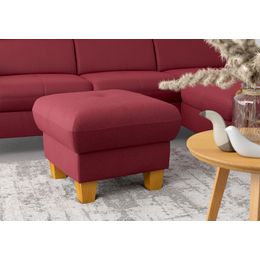 Polsterhocker Home Affaire "Lindgren", rot (bordeaux), B:61cm H:46cm T:61cm, 100% Polyester, Hocker, Polsterhocker, mit Stauraum