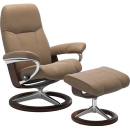 Relaxsessel stressless "Consul", braun (almond paloma), B:82cm H:102cm T:72cm, Leder BATICK: BATICK ist ein leicht korrigiertes, durchgef&auml;rbtes und genarbtes M&ouml;belleder, bei dem die meisten Unebenheiten und Spuren in der Regel entfernt wurden.;Leder PALOMA: PALOMA ist ein durchgef&auml;rbtes Semianilin-M&ouml;belleder mit nat&uuml;rlicher Narbung.;ROHLEDER Stoff Q2 FARON: Ein fester zuverl&auml;ssiger Boucl&eacute; mit eine