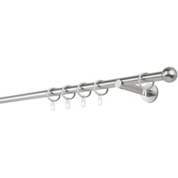mydeco Gardinenstange &raquo;20mm Ball Wandtr&auml;ger 12 cm&laquo; 1 l&auml;ufig-l&auml;ufig Fixma&szlig; silber B/L: 360cm, 1 l&auml;ufig