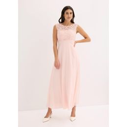 bonprix Maxikleid mit Spitze, rosa, Gr.36, Elegantes Abendkleid mit Spitze im Oberteil und einem R&uuml;cken-Cut-Out