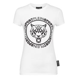T-Shirt Plein Sport "T-Shirt Slim Fit", Damen, Gr. S, wei&szlig; (01, wei&szlig;), Obermaterial: 100% Baumwolle, Shirts T-Shirt