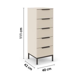 Rauch Kommode &raquo;Flipp&laquo; mit Fu&szlig;gestell - 40x42x111cm - wei&szlig; - Holz / Holz