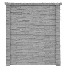 Beckers Betonzaun Betonzaunplatte 'Mediterran Nostalgie' Beton/Stahl grau 144 x 30 x 4 cm