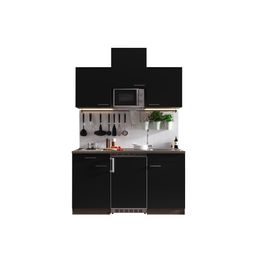 respekta K&uuml;chenzeile 'Oliver' mit E-Ger&auml;ten schwarz/eichefarben 150 cm