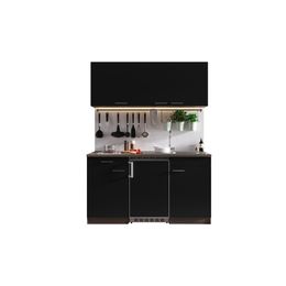 respekta K&uuml;chenzeile 'Oliver' mit E-Ger&auml;ten schwarz/eichefarben 150 cm