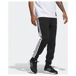 Sporthose Adidas SPORTSWEAR "ESSENTIALS 3-STREIFEN", Herren, Gr. XL, N-Gr, schwarz-wei&szlig; (schwarz, wei&szlig;, normal, gr.), Obermaterial: 55% Baumwolle, 36% Polyester, 9% Viskose, Hosen Sporthose