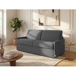 Vente-unique Schlafsofa 4-Sitzer - Liegefl&auml;che: 160 cm - Matratzenh&ouml;he: 22 cm mit Memory Schaum - Stoff - Grau - CALIFE 374525