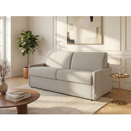 Vente-unique Schlafsofa 3-Sitzer - Liegefl&auml;che: 140 cm - Matratzenh&ouml;he: 22 cm mit Memory Schaum - Stoff - Beige - CALIFE 374553
