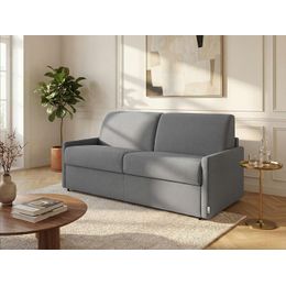 Vente-unique Schlafsofa 4-Sitzer - Liegefl&auml;che: 160 cm - Matratzenh&ouml;he: 22 cm mit Memory Schaum - Stoff - Hellgrau - CALIFE 374585