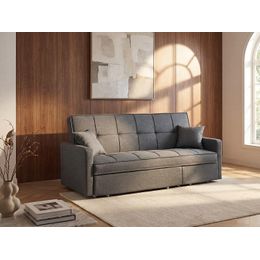 Vente-unique Schlafsofa 3-Sitzer - Stoff - Grau - CANETTI 417947