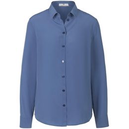 Peter Hahn - Bluse aus 100% Seide, blau, Gr. 50 / XL - Seide
