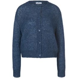 Peter Hahn - Strickjacke mit &uuml;berschnittener Schulter, blau, Gr. 38 / S - Wolle
