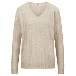 Peter Hahn - V-Pullover aus 100% Kaschmir, beige, Gr. 38 / S - Kaschmir