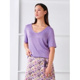 Emilia Lay - V-Pullover, lila, Gr. 42 / M