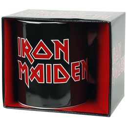 Iron Maiden Iron Maiden Logo Tasse schwarz rot wei&szlig; MUGIM2