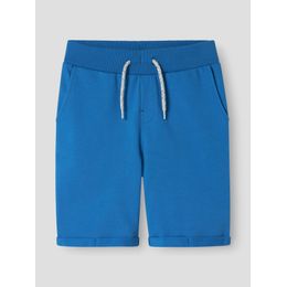 Sweatshorts name it "NKMVERMO LONG SWE SHORTS UNB F NOOS", Jungen, Gr. 98, N-Gr, star sapphire (blank), angeraute Sweatware, Obermaterial: 100% Baumwolle, regular fit kurz, Hosen Sweatshorts, Baumwolle, Umschlagsaum