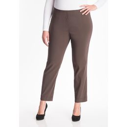 Stoffhose KjBRAND "Susie XS Ankle Bengaline", Herren, Gr. 42, N-Gr, nougat, Web, Obermaterial: 80% Viskose, 17% Polyamid, 3% Elasthan, skinny fit kn&ouml;chellang, Hosen Stoffhose, Sommerhose mit Schlupfbund