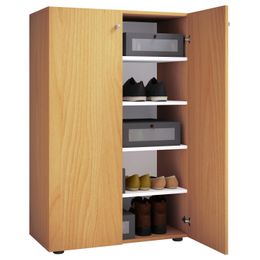 Schuhschrank Vcm "XL Holz Gro&szlig;er Schuhschrank Schuhkommode Lona 5", braun (buche), B:70cm T:39cm, Obermaterial: 100% Holz Wood., Schr&auml;nke, Schuhschrank