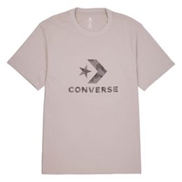 T-Shirt Converse, Herren, Gr. M, beige (papyrus), Single Jersey, Obermaterial: 100% Baumwolle, unifarben, Rundhals, eingesetzt eingefasste Kante, Shirts T-Shirt