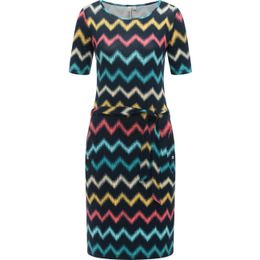 Sommerkleid Ragwear "Sommerkleid Taggiana Print YOUMODO", Damen, Gr. 3XL, N-Gr, blau (navy), Obermaterial: 95% Viskose CV. 5% Elasthan EL., Kleider Sommerkleid