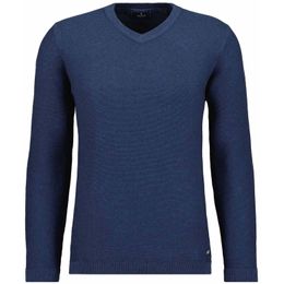 Rundhalspullover Ragman, Herren, Gr. 56, blau (blau, melange, 782), 100% Baumwolle, ohne Ausschnitt, Pullover Rundhalspullover