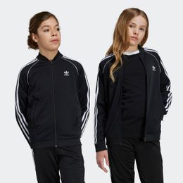 Trainingsjacke adidas originals "ADICOLOR SST KIDS ORIGINALS", Damen, Gr. 128, schwarz, Obermaterial: 100% Polyester, Jacken Trainingsjacke, Superstar