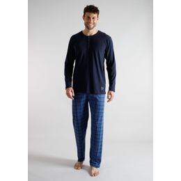 Pyjama Tom Tailor, Herren, Gr. 48, blau, mittel, karo, Single Jersey, Obermaterial: 100% Baumwolle, Homewear-Sets Pyjama