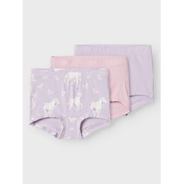 Panty name it "NMFTIGHTS 3P PASTEL LILAC HORSE NOOS", M&auml;dchen, Gr. 86, 3 Stk., lila (pastel lila), Jersey, Obermaterial: 95% Baumwolle, 5% Elasthan, unifarben, eng, Unterhosen Panty