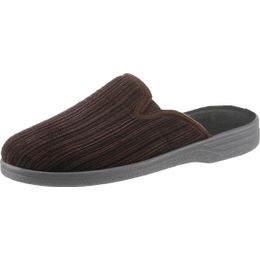 Herren Pantoffel in Cord-Qualit&auml;t braun, Gr&ouml;&szlig;e 42