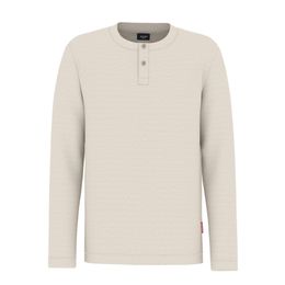 JOOP! Langarmshirt JOOP JEANS "Iram", Herren, Gr. S, beige (natural), Single Jersey, Obermaterial: 100% Baumwolle, clean, unifarben, figurbetont, Rundhals, abgerundeter Saum, Shirts Langarmshirt, mit kleiner Knopfleiste
