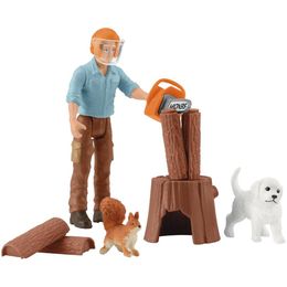 Spielfigur Schleich "POCKET SET, F&ouml;rster (81475)", bunt, Spielfiguren, Kinder, Kunststoff, Spielfigur