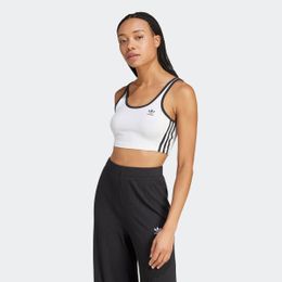 Tanktop adidas originals "3S BRA TOP", Damen, Gr. XXL, schwarz-wei&szlig; (wei&szlig;, schwarz), Obermaterial: 93% Baumwolle, 7% Elasthan, Tops Tanktop, sportliche Schnittform, aus Baumwolle und Elasthan