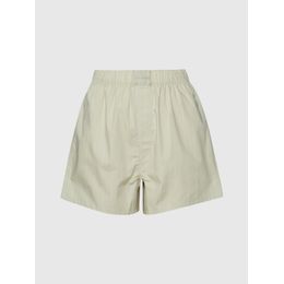 Schlafshorts "BOXER SLIM", Damen, Gr. XS (34), N-Gr, grau (chambray stripe_moss gray), Jersey, Obermaterial: 98% Baumwolle, 2% Elasthan, Calvin Klein Underwear, gestreift, regular fit ca. Mitte Oberschenkel, Hosen Schlafshorts, mit elastischem Bund