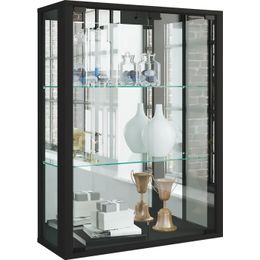 Wandregal Vcm "Wandvitrine H&auml;ngevitrine Glasvitrine Udina Spiegel", schwarz, B:60cm T:25cm, Regale, Wandregal