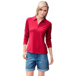 Poloshirt Heine "Poloshirt", Damen, Gr. 38, rot, 95% Baumwolle, 5% Elasthan, unifarben, Shirts Poloshirt