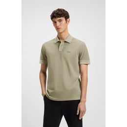 Poloshirt BOSS Orange "Prime", Herren, Gr. M, open gr&uuml;n370, Jersey, Obermaterial: 100% Baumwolle, regular fit h&uuml;ftlang, hoch geschlossener Ausschnitt, eng elastischer Bund, Shirts Poloshirt, mit Polokragen