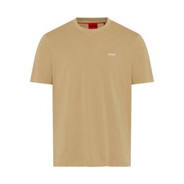 T-Shirt Hugo "Dero", Damen, Gr. L, medium beige269, Single Jersey, Obermaterial: 100% Baumwolle, unifarben, regular fit normal, Rundhals, abgesteppte Kante, Shirts T-Shirt, Rundhalsausschnitt, Regular Fit, Basic Must Have