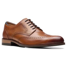 Budapester Clarks "Craft Arlo Limit", Herren, Gr. 41, braun, Leder, Lyralochung, Schuhe Budapester, Business Schuh, Schn&uuml;rschuh mit Softfu&szlig;bett