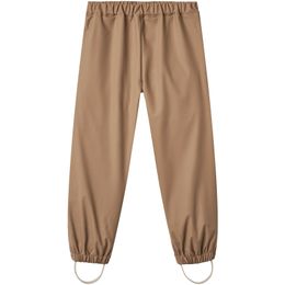 Regenhose Wheat "Rainwear Olo Trousers", Jungen, Gr. 92, N-Gr, braun (hazel), Web, Obermaterial: 100% Polyester, unifarben, regular fit kn&ouml;chellang, Hosen Regenhose, wasserdicht