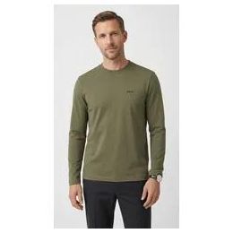 Langarmshirt BOSS Green "Tee Long", Herren, Gr. L, schwarz beige257, Single Jersey, Obermaterial: 95% Baumwolle, 5% Elasthan, regular fit, Rundhals, eng eingefasste Kante, Shirts Langarmshirt, mit Rundhalsausschnitt